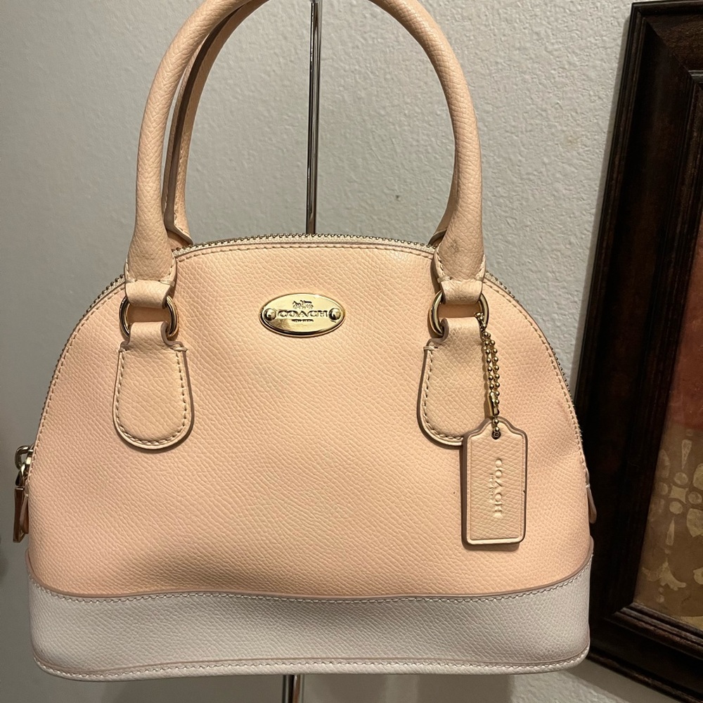 Coach Peach & White Mini Domed Crossbody /Satchel Bag… - Gem